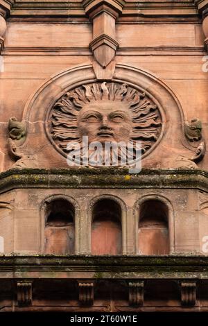 Masonic sun motif with face masonic symbol - Former Masonic Temple ...