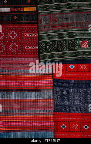 The Vietnamese Textiles in Bac Ha Market, Northern Vietnam Stock Photo ...