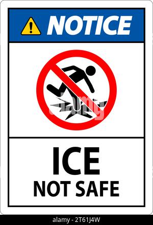 Notice Sign Ice Not Safe Stock Vector Image & Art - Alamy