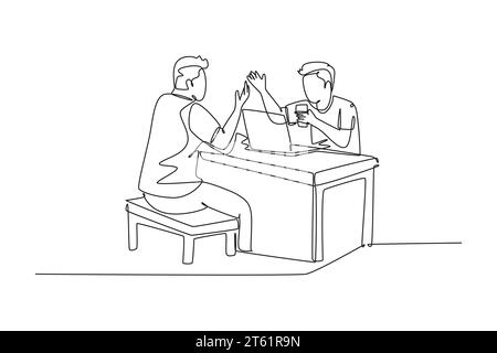 Continuous line drawing of a cup of coffee Stock Photo - Alamy