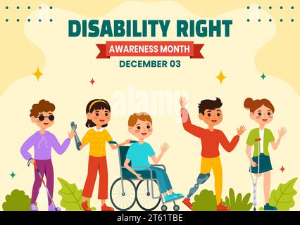 Disability Rights Awareness Month Social Media Illustration Flat ...