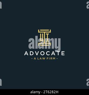 WI initial monogram logo for law office, lawyer, advocate with pillar ...
