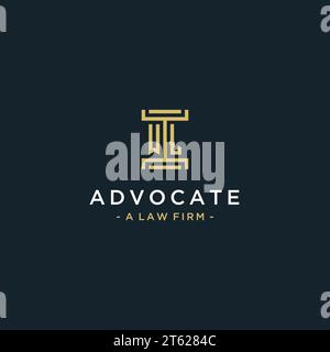 WL logo initial pillar design with luxury modern style best design for legal firm design ideas ...