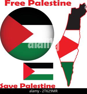 Free Gaza , Save Palestine vector typography template design with ...