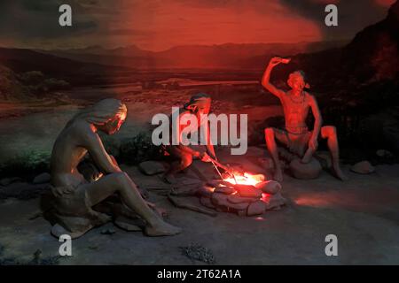 Primitive human life simulation sculpture Stock Photo - Alamy