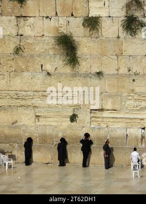 JERUSALEM, ISRAEL - MAY 15, 2015: Israeli Jewish men praying at the ...