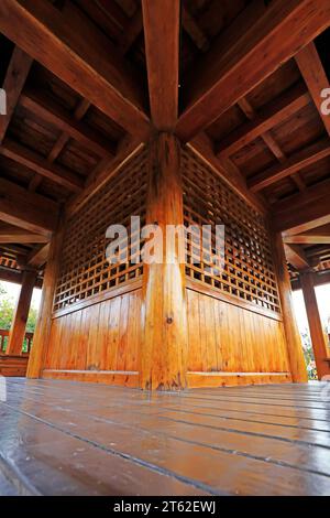 Architectural structure of Chinese wooden attic Stock Photo - Alamy