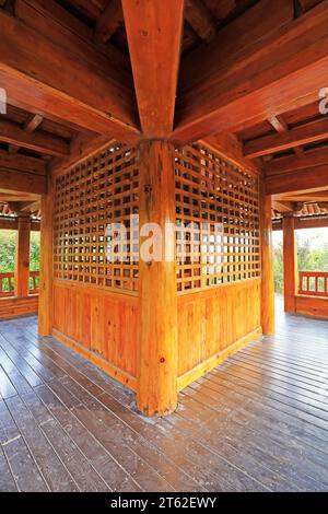 Architectural structure of Chinese wooden attic Stock Photo - Alamy