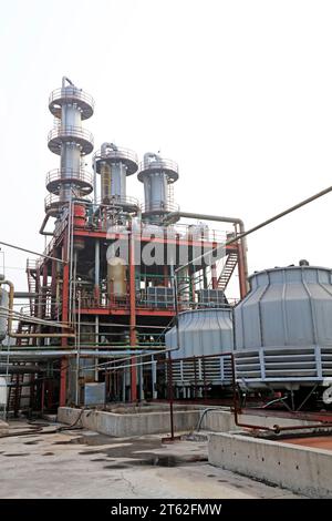 Distillation equipment and oil storage tank Stock Photo - Alamy