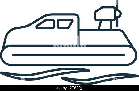 Hovercraft icon. Monochrome simple sign from transportation collection ...