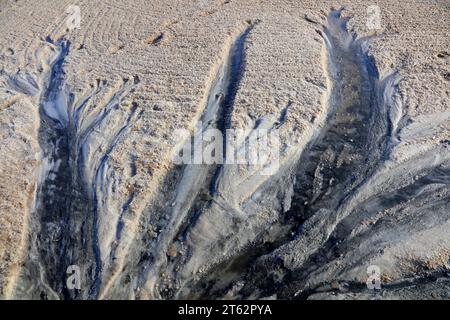 impact trace of the salt pond Stock Photo - Alamy
