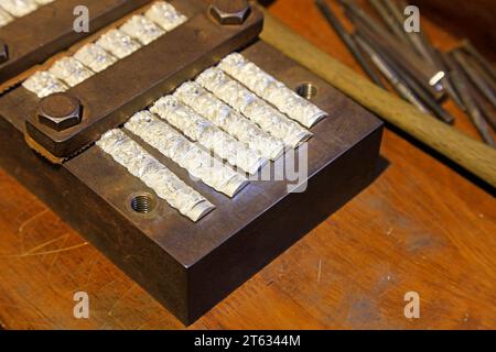 Chinese traditional silver jewelry processing die Stock Photo - Alamy