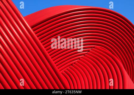 Red steel tube sculpture Stock Photo - Alamy