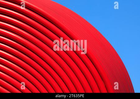 Red steel tube sculpture Stock Photo - Alamy