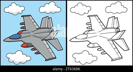 Jet Fighter Vehicle Coloring Page for Kids Stock Vector Image & Art - Alamy