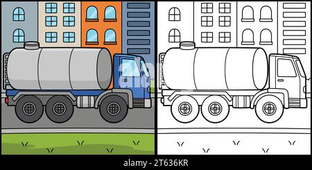 Water Truck Vehicle Coloring Page for Kids Stock Vector Image & Art - Alamy