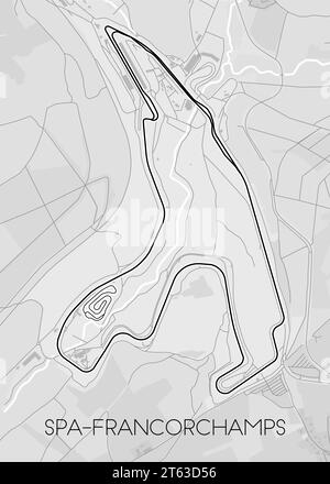 Spa-Francorchamps circuit, Belgium. Motorsport race track vector map ...
