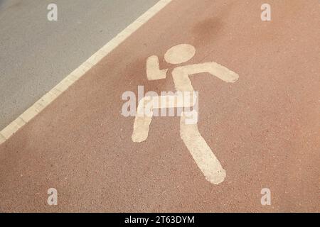 running human marker on the road Stock Photo - Alamy
