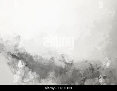 Abstract gray and light gray oil painting background with brush strokes ...