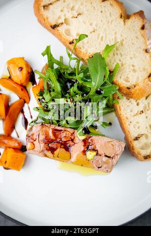 arugula with crusty bread and pate sauce, side view Stock Photo - Alamy