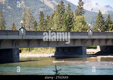 First Nations reliefs on the Bow River Bridge, Banff, Banff National ...