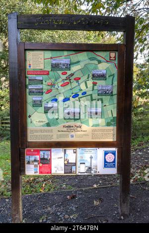 Tourist historic information boards at Flodden Field the location of ...