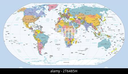 Political world map Robinson projection Stock Vector Image & Art - Alamy