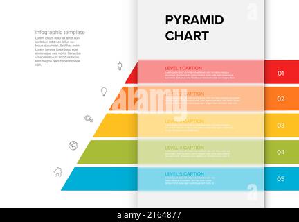 Vector Infographic layers template with five level desks for material ...