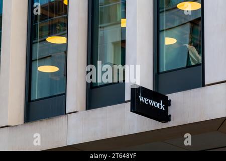 An external view of the WeWork office building on Station Road ...
