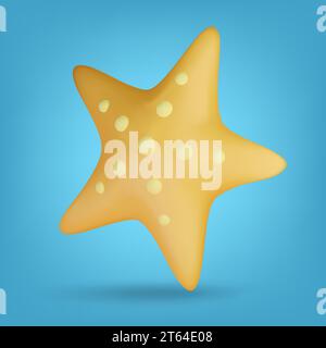 Realistic render starfish isolated on white background. 3D concept ...