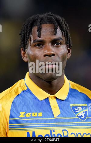 Caleb Okoli of Frosinone Calcio looks on during the Serie A Tim match ...
