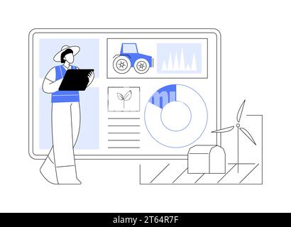 Smart farming dashboard isolated cartoon vector illustrations Stock ...