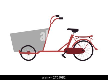 Cargo bike simple flat hand drawn style standing at the parking ...