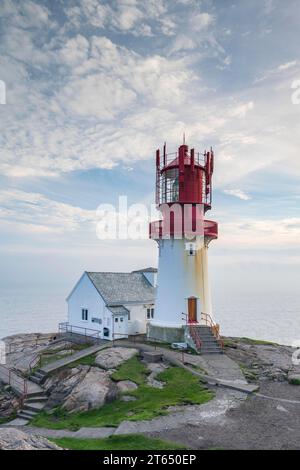 Lindesnes lighthouse at Norway's southernmost point, South Cape, Norway ...