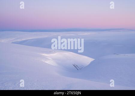 Snowy wintery mountain landscape, Batsfjord, Batsfjord, Varanger ...
