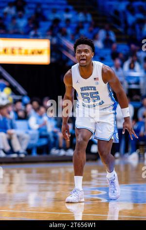 North Carolina forward Harrison Ingram (55) celebrates after making a ...