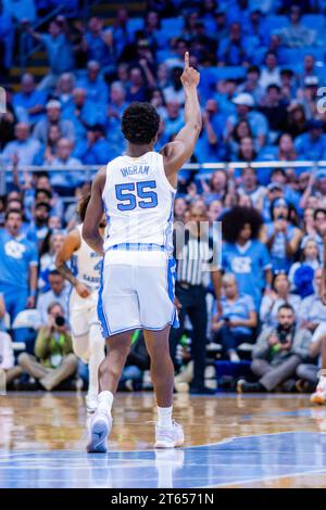 North Carolina forward Harrison Ingram (55) celebrates his dunk against ...
