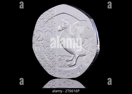 The Puffin 20p design, that has been released as part of King Charles III Definitive coin set ...