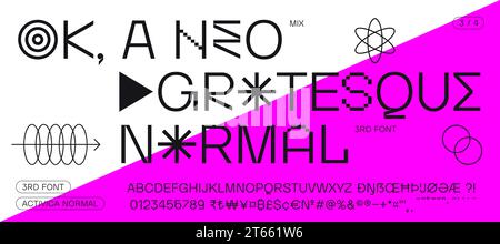 Headline alphabet Neo grotesque sans serif alphabet with graphic ...