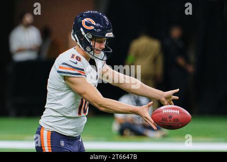 Chicago Bears punter Trenton Gill (16) during the first half of an NFL ...
