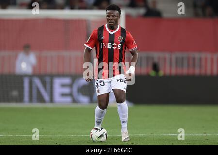 Nice, France. 5th Nov, 2023. A tattoo reading Brotherhood is seen on ...