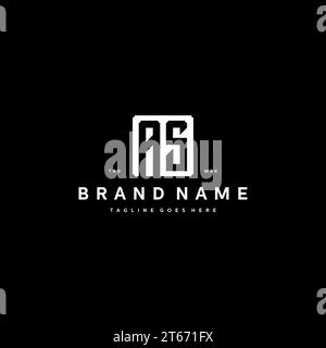 SO monogram logo initials with square rectangular shape isolated on black background initials ...