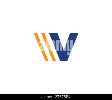 wv w v alphabet letter logo icon combination design with rainbow color ...