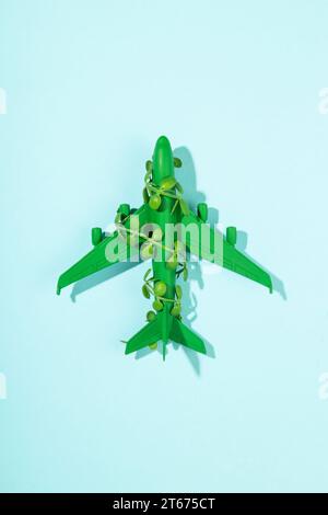 Sustainable aviation concept - green plane Stock Photo - Alamy