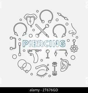 Ear piercing gun icon in outline style isolated on white background ...