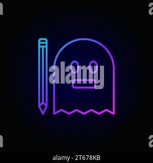 Ghost writing colorful outline modern concept icon or symbol on dark ...