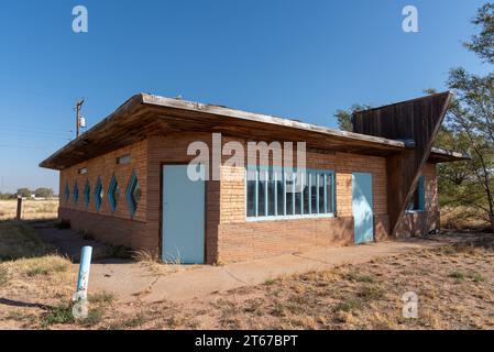 Facade of vacant restaurant, Ranch House Cafe, midcentury modern, built ...