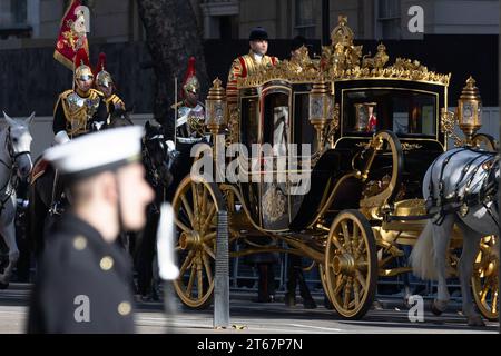 The Irish State Coach carrying King Charles III and US President Donald ...
