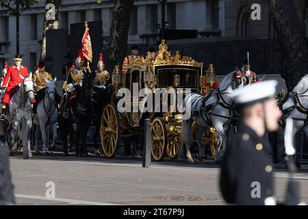 The Irish State Coach carrying King Charles III and US President Donald ...