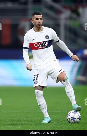 Lucas Hernandez of Paris Saint-Germain looks on during the UEFA ...